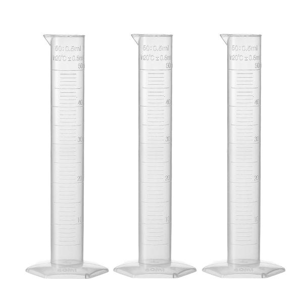 【本商品は海外出荷】お届けは通常20-30日を頂いております。パッケージの内容：スケールシリンダー3個入り;カラー：クリアホワイト；材質：プラスチック。容量：50ml;最高温度：20度。プラスチックメスシリンダーに実験室用です；デザインはシ...