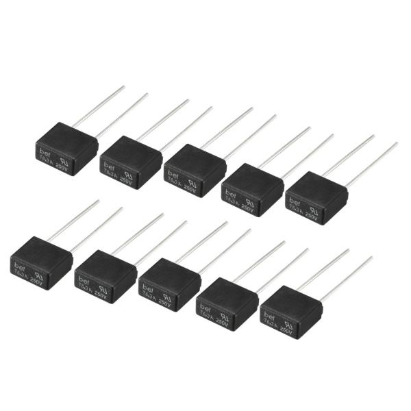 【本商品は海外出荷】お届けは通常20-30日を頂いております。電圧電流: 250V, T6.3Aサイズ: 8.5mm x 7.5mm x 4mmピン長さ: 21mmピン距離: 4.5mmパッケージ: 10本xマイクロヒューズ