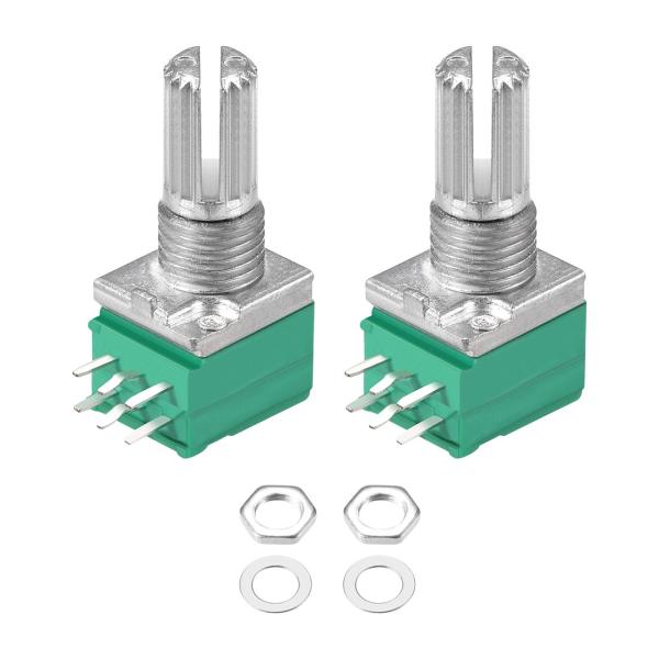 【本商品は海外出荷】お届けは通常20-30日を頂いております。1.モデル: RV097NS、10KΩ、公差: +/-10%、6端子、ダブルリニア、ほとんどの標準ノブに適しています（このアイテムにはノブは含まれていません）。2.サイズ: シャ...