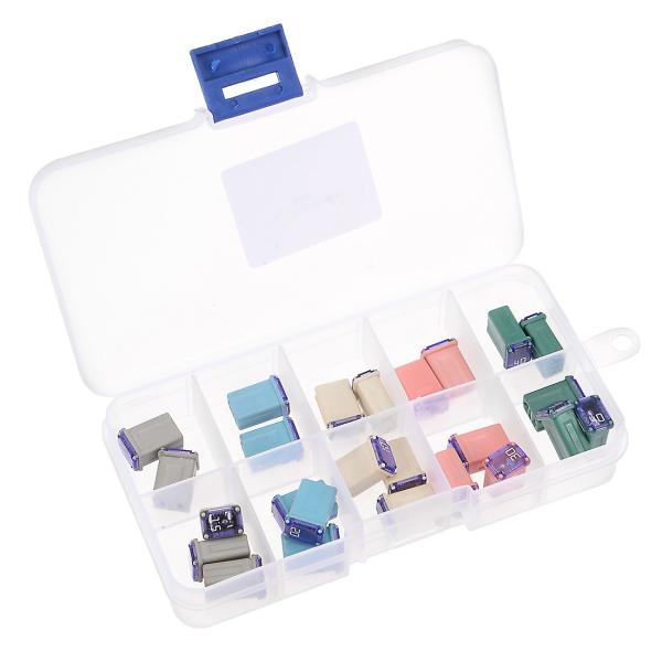 【本商品は海外出荷】お届けは通常20-30日を頂いております。定格電圧：32V。 定格電流：15、20、25、30、40Amp本体材質：プラスチック。 パッケージ内容：25 x自動車用ヒューズ（各Ampにつき5個）総サイズ：11 mm x ...