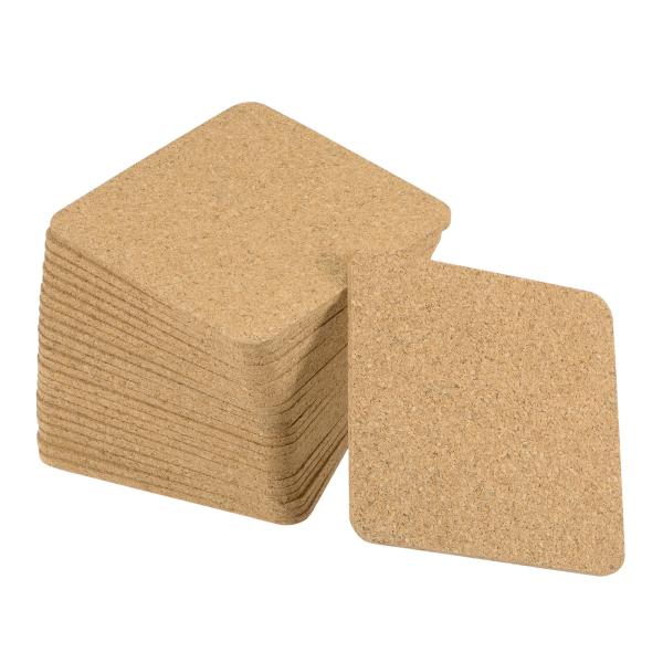 【本商品は海外出荷】お届けは通常20-30日を頂いております。[素材]-コルクコースターはコルク粒子でできており、柔らかい表面を提供してテーブルを保護します。[サイズ]-90 x 90mm、厚さ3mm、正方形のコルクコースターはさまざまなサ...