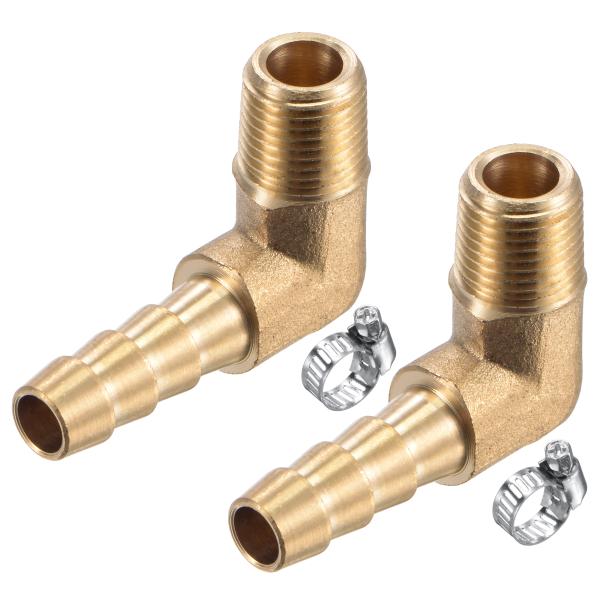 【本商品は海外出荷】お届けは通常20-30日を頂いております。L字型の90度のとげのあるパイプ継手は、2つの直径サイズのパイプを異なる方向に結合するためのカップリングです。ねじサイズ：1/8 NPT オス; バーブ外径：6 mm; エルボー...