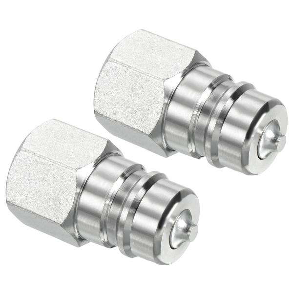 【本商品は海外出荷】お届けは通常20-30日を頂いております。仕様：材質: 炭素鋼；全体のサイズ:50x27.00mm(LxW)；外径:21.60mm；めねじ:G1/2；パッキングリスト:2個x油圧式クイックコネクトカプラー利点：このクイッ...