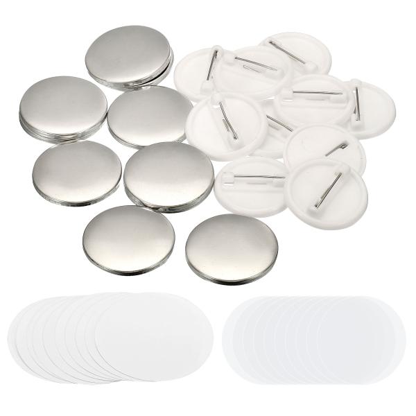 【本商品は海外出荷】お届けは通常20-30日を頂いております。カラー：シルバートーンとホワイト；素材: メタル、プラスチック、紙；直径：25mm；高さ：35mm；パッキングリスト:メタルカバー、プラスチックベース、クリアフィルム、とブランク...