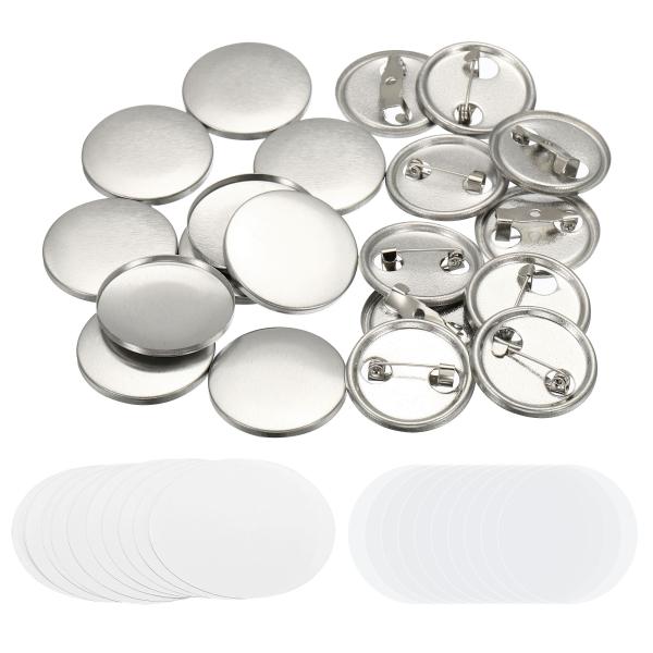 【本商品は海外出荷】お届けは通常20-30日を頂いております。カラー：シルバートーンとホワイト；素材: メタル、プラスチック、紙；直径：25mm；高さ：35mm；パッキングリスト:メタルカバー、メタルベース、クリアフィルム、とブランク；紙(...