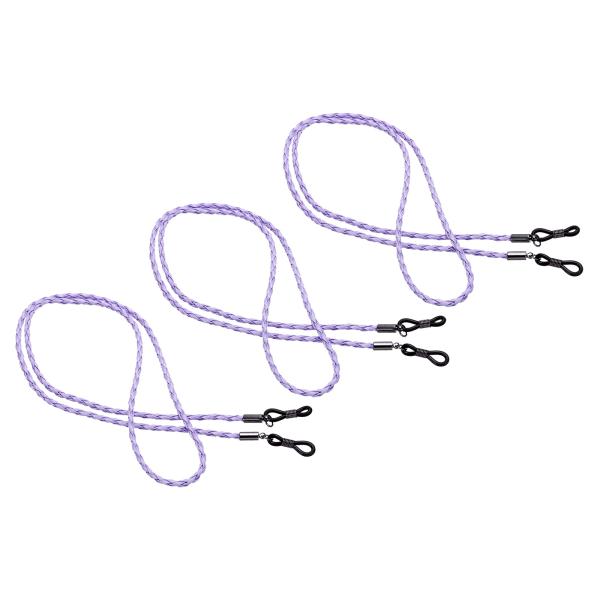 【本商品は海外出荷】お届けは通常20-30日を頂いております。カラー: パープル; 素材：PUレザー、シリコン、メタル。直径: 3 mm;サイズ: 700 mm;パッキングリスト: 3 xメガネストラップ利点: ソフトな素材で手触りが良く、...