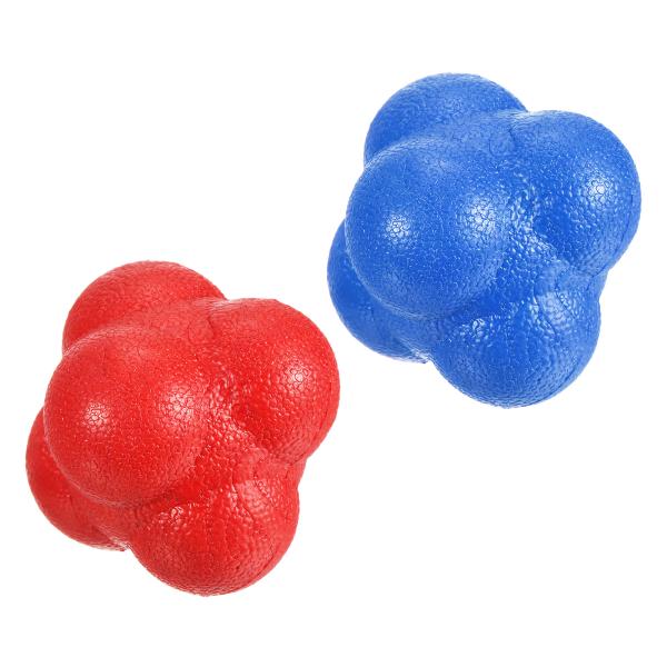 【本商品は海外出荷】お届けは通常20-30日を頂いております。カラー：ブルー、レッド; 素材：TPR; サイズ：57 x 57mm(W*H)利点: 六角形の反応ボールは、硬い表面に適した高密度の材料で作られており、強くて耐久性があります。表...