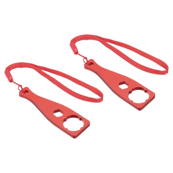 【本商品は海外出荷】お届けは通常20-30日を頂いております。カラー: レッド；素材: アルミ合金；全体のサイズ: 74x22mm(L*W)；ストラップの長さ: 160mm；丸穴内径: 18.5mm；丸穴対角幅: 16.8mm；六角穴対角幅...