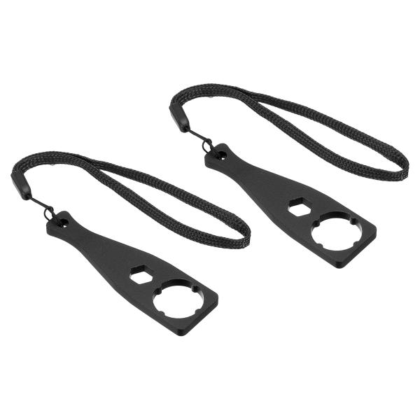 【本商品は海外出荷】お届けは通常20-30日を頂いております。カラー: ブラック；素材: アルミ合金；全体のサイズ: 74x22mm(L*W)；ストラップの長さ: 160mm；丸穴内径: 18.5mm；丸穴対角幅: 16.8mm；六角穴対角...