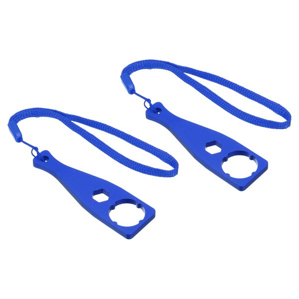 【本商品は海外出荷】お届けは通常20-30日を頂いております。カラー: ブルー；素材: アルミ合金；全体のサイズ: 74x22mm(L*W)；ストラップの長さ: 160mm；丸穴内径: 18.5mm；丸穴対角幅: 16.8mm；六角穴対角幅...