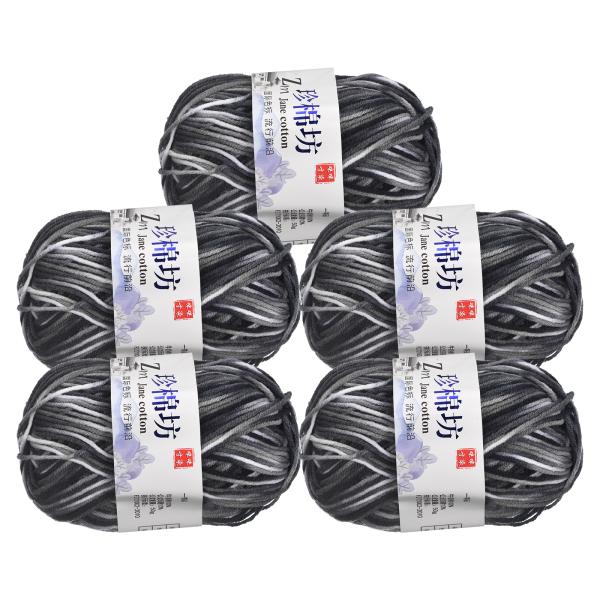 【本商品は海外出荷】お届けは通常20-30日を頂いております。[コットンブレンド糸] - 美しい4プライのコットンブレンド糸は5かせ入りで、各パック50g/1.76オンス、糸の直径は2mmで、毎日のニーズを満たす3.5Mmの編み針サイズに適...