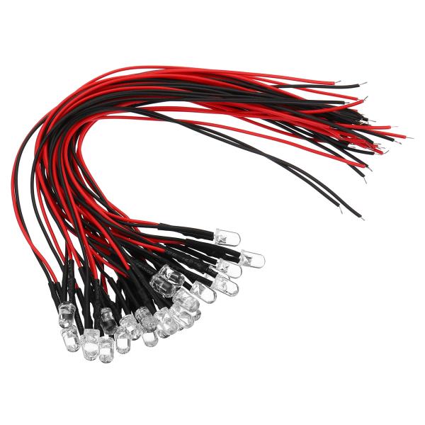 【本商品は海外出荷】お届けは通常20-30日を頂いております。ライトカラー：ピンク; 定格電圧：3V - 6V; 電流：20mA; ヘッドサイズ：5mmx8.7mm。ワイヤーの長さ：20±2cm。パッケージリスト：24個x発光ダイオード（ワ...