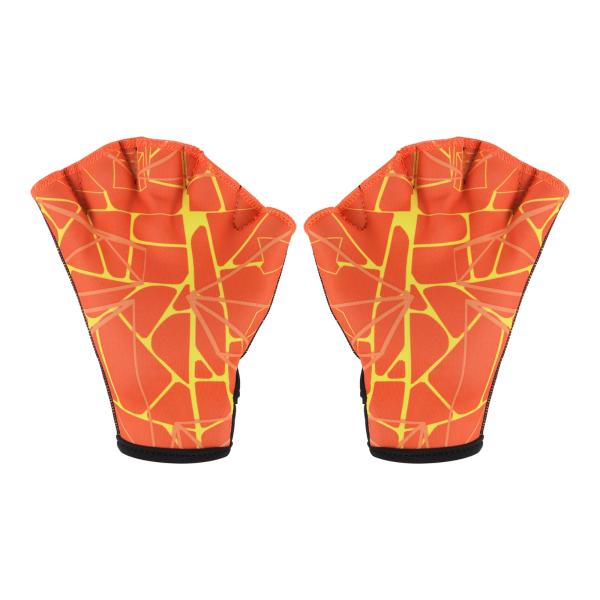 【本商品は海外出荷】お届けは通常20-30日を頂いております。素材：ナイロン；サイズ：M；手首オープン幅：6.5 cm；全体的な寸法：17.5 x 17.5 cm(L*W)；カラー：オレンジ；パッケージの内容：1ペア x 水泳トレーニング手...