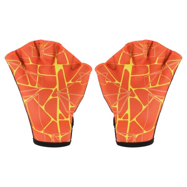 【本商品は海外出荷】お届けは通常20-30日を頂いております。素材：ナイロン；サイズ：L；手首オープン幅：7.5 cm；全体的な寸法：18.5 x 18 cm(L*W)；カラー：オレンジ；パッケージの内容：1ペア x 水泳トレーニング手袋利...