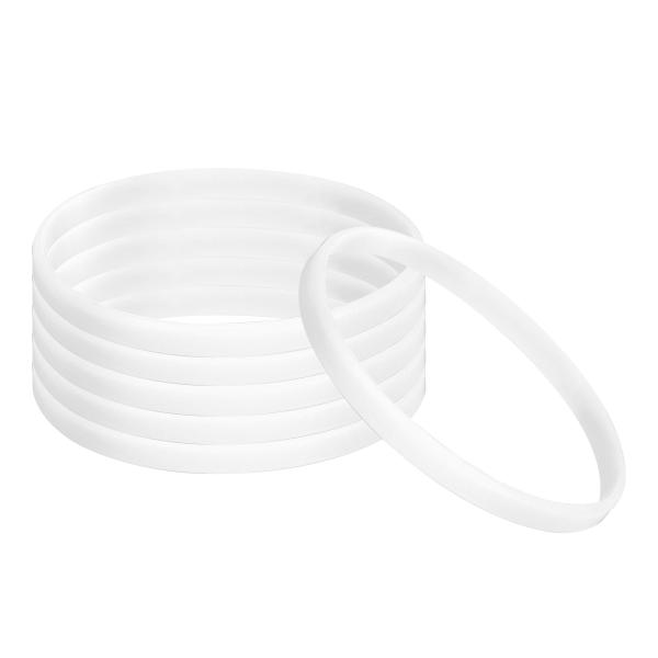 【本商品は海外出荷】お届けは通常20-30日を頂いております。カラー：ホワイト；素材：シリコーン；ブレスレット周長：180mm；サイズ：5x2mm(W*T)；パッケージの内容：6個xシリコンリストバンド ゴムブレスレット利点：シリカゲルの材...