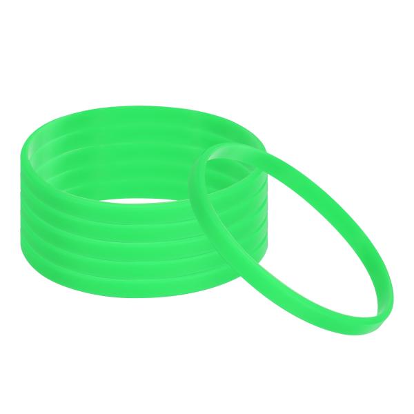 【本商品は海外出荷】お届けは通常20-30日を頂いております。カラー：緑；素材：シリコーン；ブレスレット周長：180mm；サイズ：5x2mm(W*T)；パッケージの内容：6個xシリコンリストバンド ゴムブレスレット利点：シリカゲルの材料で作...