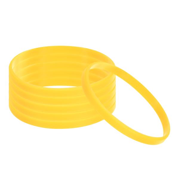 【本商品は海外出荷】お届けは通常20-30日を頂いております。カラー：イエロー；素材：シリコーン；ブレスレット周長：180mm；サイズ：5x2mm(W*T)；パッケージの内容：6個xシリコンリストバンド ゴムブレスレット利点：シリカゲルの材...