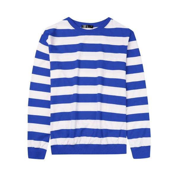 【本商品は海外出荷】お届けは通常20-30日を頂いております。【ユニークなデザイン】このクラシックな長袖クルーネックスウェットシャツは、シンプルでモダンなコントラストストライプが特徴です。【合わせやすい】このプルオーバースウェットシャツをジ...