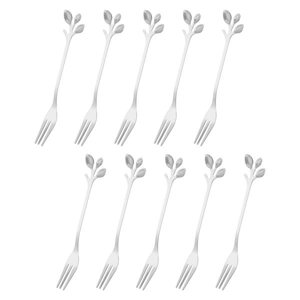 【本商品は海外出荷】お届けは通常20-30日を頂いております。【リーフ型アペタイザーフォーク】- パッケージには120mmx11mmのサイズのフォークが10個入っており、日常のニーズに対応できます。【金属素材】- 小さなケーキフォークは、ポ...