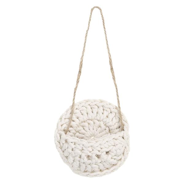 【本商品は海外出荷】お届けは通常20-30日を頂いております。色:ホワイト；形状:半円；高さ:10cm；上部内径:8cm；パッケージ内容:1x織物プラントハンガー利点:タッセル付きのコットンロープ素材で手作りされており、洗濯可能で通気性があ...