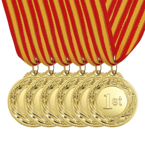 【本商品は海外出荷】お届けは通常20-30日を頂いております。カラー: 金 ; メダルの直径: 5cm ; ネックストラップ長さ: 46cm; パッケージ: 6 x 金メダル利点: 当社のメダルは耐久性のある亜鉛合金で作られており、精巧に作...