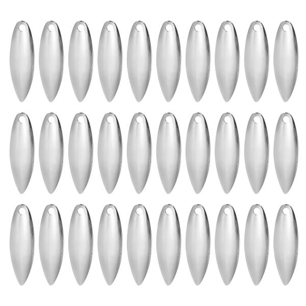 【本商品は海外出荷】お届けは通常20-30日を頂いております。カラー：シルバー；厚さ：0.5mm / 0.02"；全体サイズ：25x8mm / 1x0.3"（縦x横）；パッケージ内容：釣りルアーブレード30個特徴：ルアーブレードは薄く湾曲し...