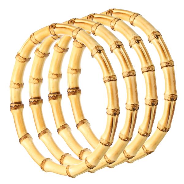 【本商品は海外出荷】お届けは通常20-30日を頂いております。カラー：木製；素材：竹；ハンドル外径：13cm / 5"；ハンドルワイヤー径：1cm / 0.39"；パッケージリスト：竹製ハンドル4個特徴：このリングは竹製で磨き加工されており...