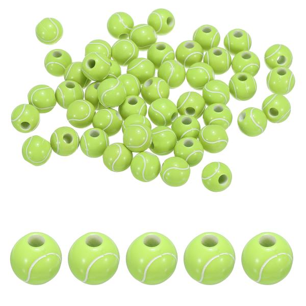 【本商品は海外出荷】お届けは通常20-30日を頂いております。素材: アクリル; 直径: 12 mm; 穴径: 4 mm; パッキングリスト: 50個 x テニスビーズ利点: 1. これらのスポーツビーズは不透明なアクリル製で、変形、ひび割...