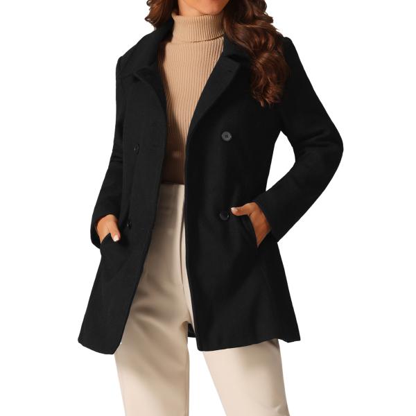 【本商品は海外出荷】お届けは通常20-30日を頂いております。100% ポリエステル。軽量素材で作られたこのピーコートは、柔らかくて肌触りが最高です。特徴: ダブルブレスト/ターンダウンカラー/総裏地/長袖/太もも中央/ポケット/無地/エレ...