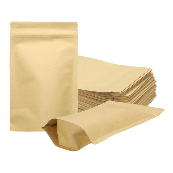 【本商品は海外出荷】お届けは通常20-30日を頂いております。サイズとパッケージ: このセットには、食品保存やサンプルパッケージング用にジッパーポーチとして設計された、箔再封可能なシール付きの5x8.3"のクラフト紙シール可能なバッグ50個...