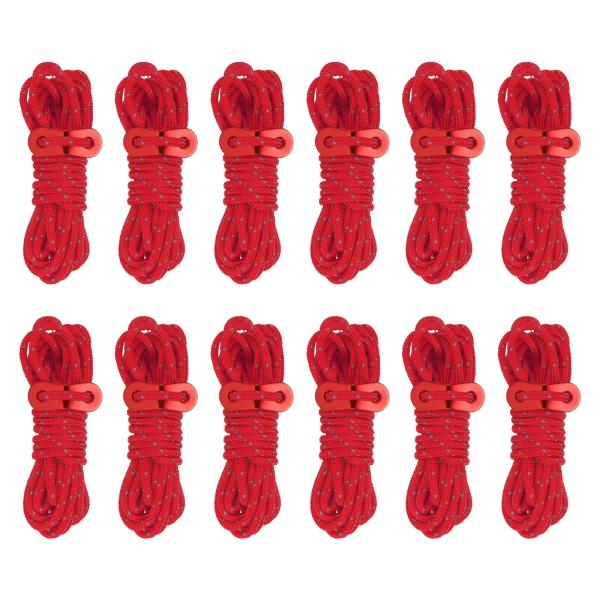 【本商品は海外出荷】お届けは通常20-30日を頂いております。ロープ直径: 4mm / 0.16"; 全長: 4メートル / 13フィート; パッキングリスト: 1セット - 12 x テントロープ &amp; 12 x アルミニウムコード...