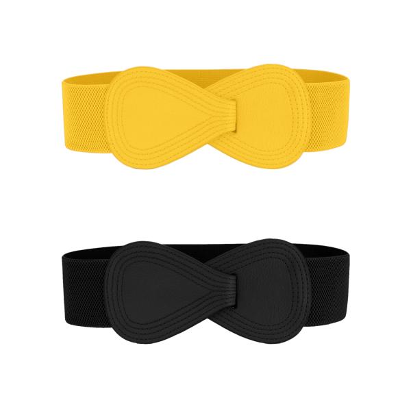 【本商品は海外出荷】お届けは通常20-30日を頂いております。素材: フェイクレザーとゴムバンド、細かいエッジステッチが施されており、柔らかく着心地が良いです。 2個、同じサイズ、異なる色、メインは黒で、毎日の服装に簡単に合わせることができ...