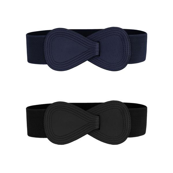 【本商品は海外出荷】お届けは通常20-30日を頂いております。素材: フェイクレザーとゴムバンド、細かいエッジステッチが施されており、柔らかく着心地が良いです。 2個、同じサイズ、異なる色、メインは黒で、毎日の服装に簡単に合わせることができ...