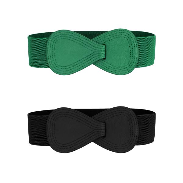 【本商品は海外出荷】お届けは通常20-30日を頂いております。素材: フェイクレザーとゴムバンド、細かいエッジステッチが施されており、柔らかく着心地が良いです。 2個、同じサイズ、異なる色、メインは黒で、毎日の服装に簡単に合わせることができ...