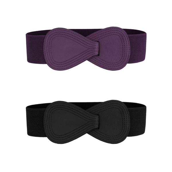 【本商品は海外出荷】お届けは通常20-30日を頂いております。素材: フェイクレザーとゴムバンド、細かいエッジステッチが施されており、柔らかく着心地が良いです。 2個、同じサイズ、異なる色、メインは黒で、毎日の服装に簡単に合わせることができ...