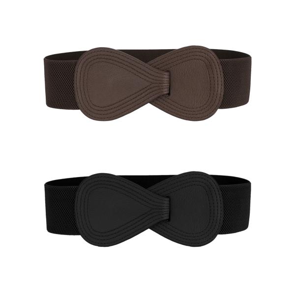 【本商品は海外出荷】お届けは通常20-30日を頂いております。素材: フェイクレザーとゴムバンド、細かいエッジステッチが施されており、柔らかく着心地が良いです。 2個、同じサイズ、異なる色、メインは黒で、毎日の服装に簡単に合わせることができ...