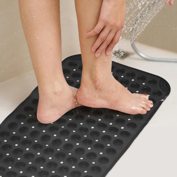 【本商品は海外出荷】お届けは通常20-30日を頂いております。カラー：黒；素材：PET；サイズ：71 x 36 cm/27.95 x 14.17"；梱包リスト：1枚 x 滑り止めシャワークッション利点：底部の強力な防滑吸盤により、滑らかで清...