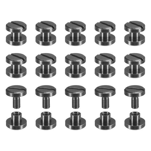 【本商品は海外出荷】お届けは通常20-30日を頂いております。[両面カシメ] - スクリュータイプ: スロットド; 形状: フラットラウンドヘッド; ベース直径: 8mm/ 0.31"; スクリューサイズ: M4 (4mm/ 0.16");...