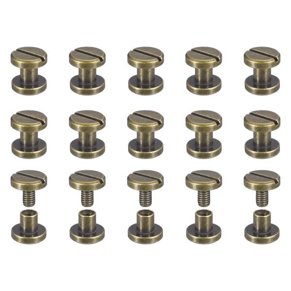 【本商品は海外出荷】お届けは通常20-30日を頂いております。[両面カシメ] - ねじタイプ: スロット; 形状: フラットラウンドヘッド; ベース直径: 8mm/ 0.31"; ねじサイズ: M4 (4mm/ 0.16"); ポストロッド...