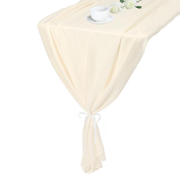 【本商品は海外出荷】お届けは通常20-30日を頂いております。質の高い素材: シフォン生地で作られたこのテーブルランナーは繊細で軽量な質感を持ち、優雅な流れを生み出し、テーブルセッティングの見栄えを効果的に引き立てます。優雅なデザイン: 繊...