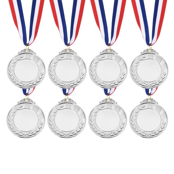 【本商品は海外出荷】お届けは通常20-30日を頂いております。カラー：シルバー；メダルサイズ：6.5 cm / 2.5"（直径）；梱包リスト：メダル賞8個利点：亜鉛合金素材で作られており、耐蝕性、酸化に強く、丈夫です。繊細なデザインで、表面...
