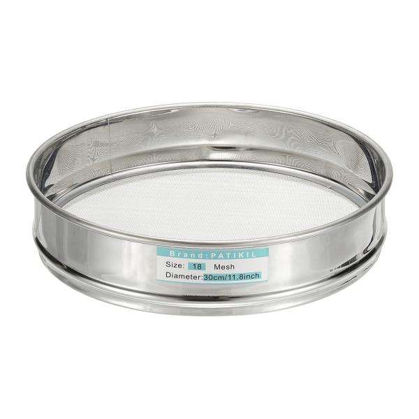 【本商品は海外出荷】お届けは通常20-30日を頂いております。製品名：ラボテストシーブ；材料：304ステンレス鋼；メッシュサイズ：18メッシュ/1mm；直径：30cm/11.81インチ；高さ：7cm/2.76インチ；カラー：シルバートーン；...