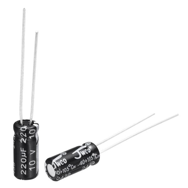 【本商品は海外出荷】お届けは通常20-30日を頂いております。アルミニウム電解コンデンサ220uF10V15個入り動作温度範囲-40℃〜+105℃容量許容差±20%外形サイズ直径5mmx長さ11mm2mm穴間隔対応TVVCDスピーカーデジタ...