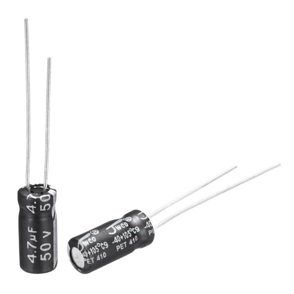 【本商品は海外出荷】お届けは通常20-30日を頂いております。アルミニウム電解コンデンサ4.7uF50V15個入り広い動作温度範囲-40℃~+105℃静電容量許容差:±20%本体サイズ:直径5mmx長さ11mm2mmリード間隔対応TVVCD...