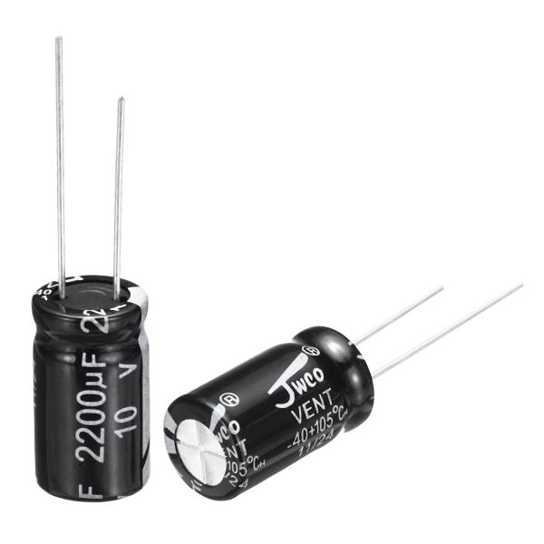 【本商品は海外出荷】お届けは通常20-30日を頂いております。アルミ電解コンデンサ2200uF10V20個入り広い動作温度範囲-40℃〜+105℃静電容量許容差:±20%本体サイズ:直径10mmx長さ17mm5mm穴間隔対応TVVCDスピー...