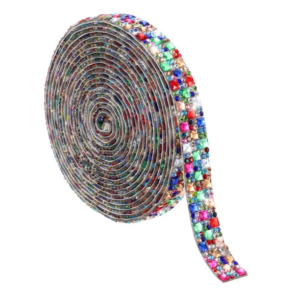 【本商品は海外出荷】お届けは通常20-30日を頂いております。多用途シー ン対応-DIYクラフト、バッグ、帽子、フォトフレーム、衣装、ウェディング装飾、スマホケース、ギフト包装に最適。ラインストーンテープ1ロール(3ヤード/3 m幅12mm...