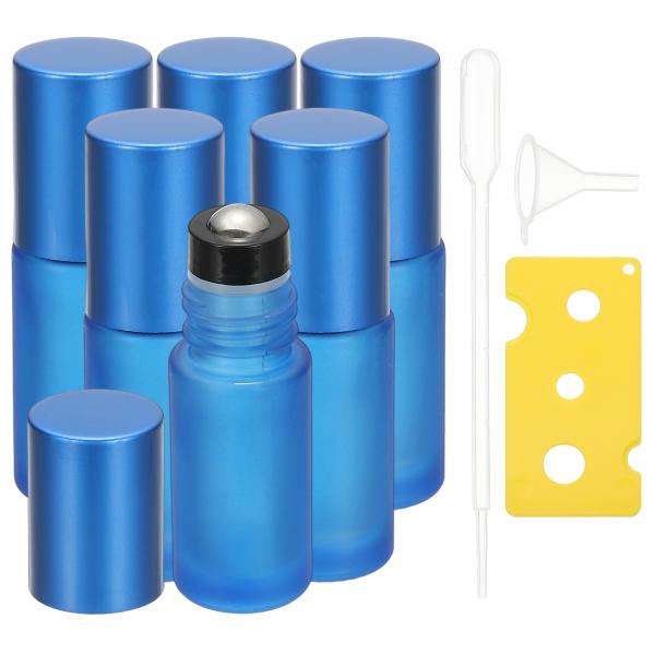 【本商品は海外出荷】お届けは通常20-30日を頂いております。パッケージ内容とサイズ：ガラス製アロマオイルロールオンボトル6個、ボトルオープナー1個、ファンネル1個、ストロー1本が含まれます。ボトルサイズは6.3 x 2 cm/2.5 x ...