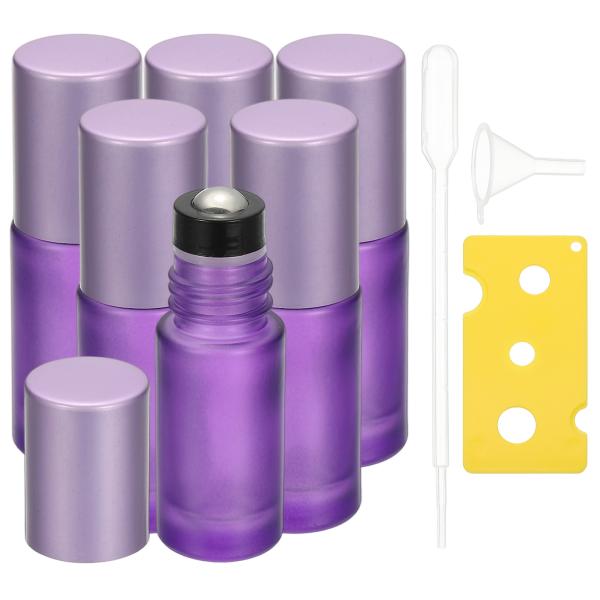 【本商品は海外出荷】お届けは通常20-30日を頂いております。パッケージ内容・サイズ：ガラス製ロールオンボトル6個、ボトルオープナー1個、ファンネル1個、ストロー1個が含まれます。ボトルサイズは6.3 x 2 cm/2.5 x 0.8インチ...