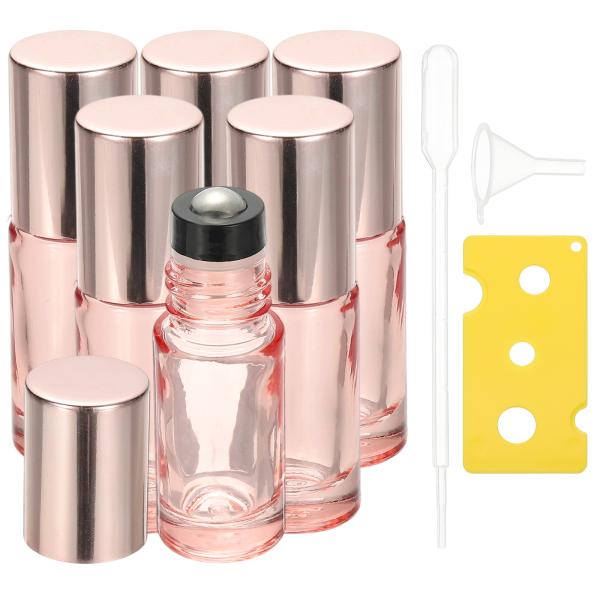 【本商品は海外出荷】お届けは通常20-30日を頂いております。パッケージ内容・サイズ：ガラス製ローラーボトル6個、ボトルオープナー1個、ファンネル1個、ストロー1本が含まれます。ボトルサイズは6.3 x 2 cm/2.5 x 0.8インチ（...