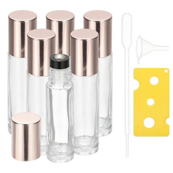 【本商品は海外出荷】お届けは通常20-30日を頂いております。パッケージ内容・サイズ：ガラス製ロールオンボトル6個、ボトルオープナー1個、ファンネル1個、ストロー1本が含まれます。ボトルサイズは8.6 x 2 cm/3.4 x 0.8 イン...